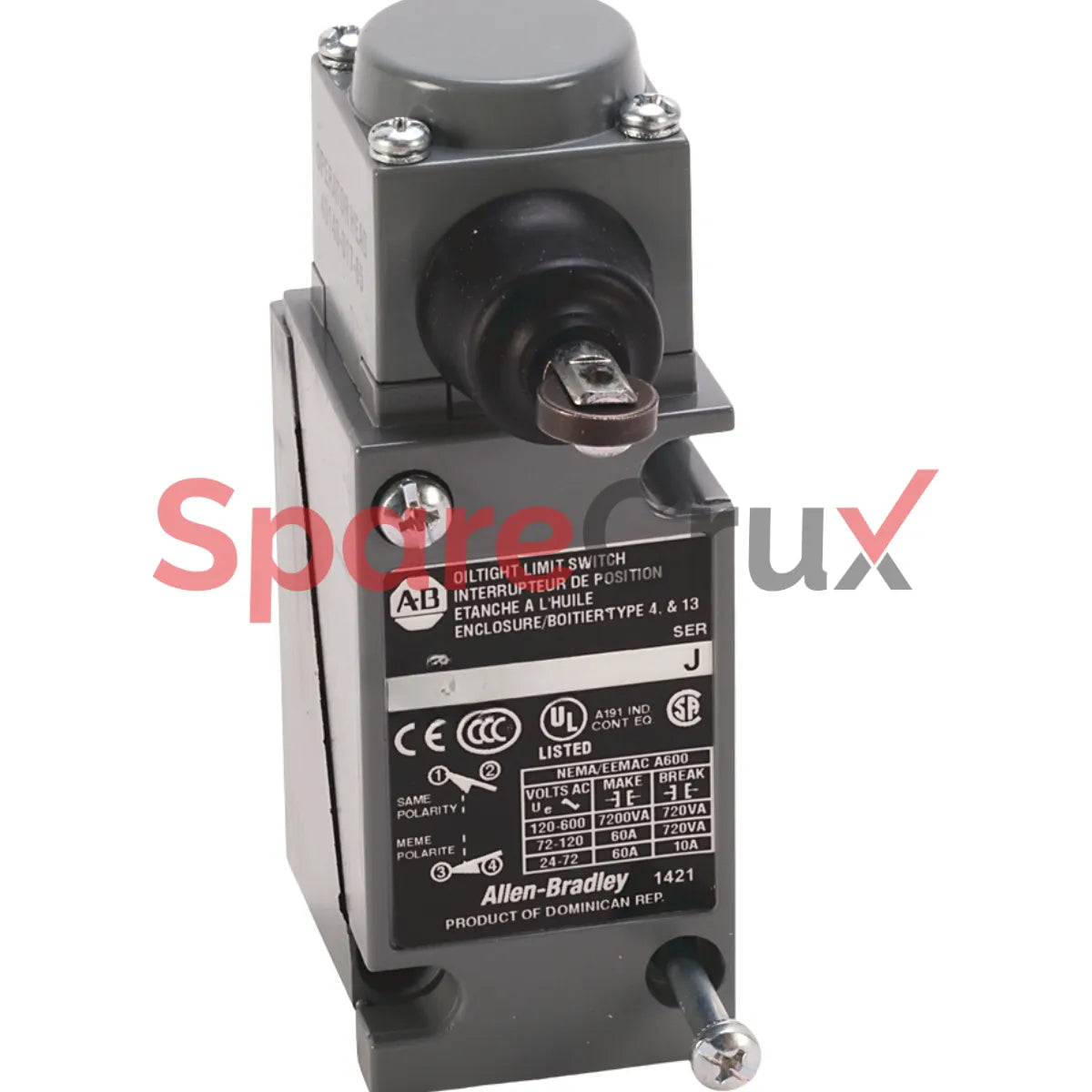 802T-NPTP | ALLEN BRADLEY | Metal Plug-In Oiltight Limit Switch – SpareCrux